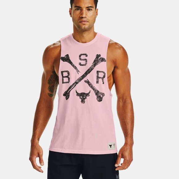 Under Armour | Shirts | Under Armour Project Rock Bsr Tank Cotton Pink ...